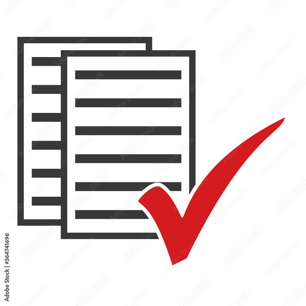 Daten fertig, geprüft oder abgeschlossen - Icon mit Papieren und ...