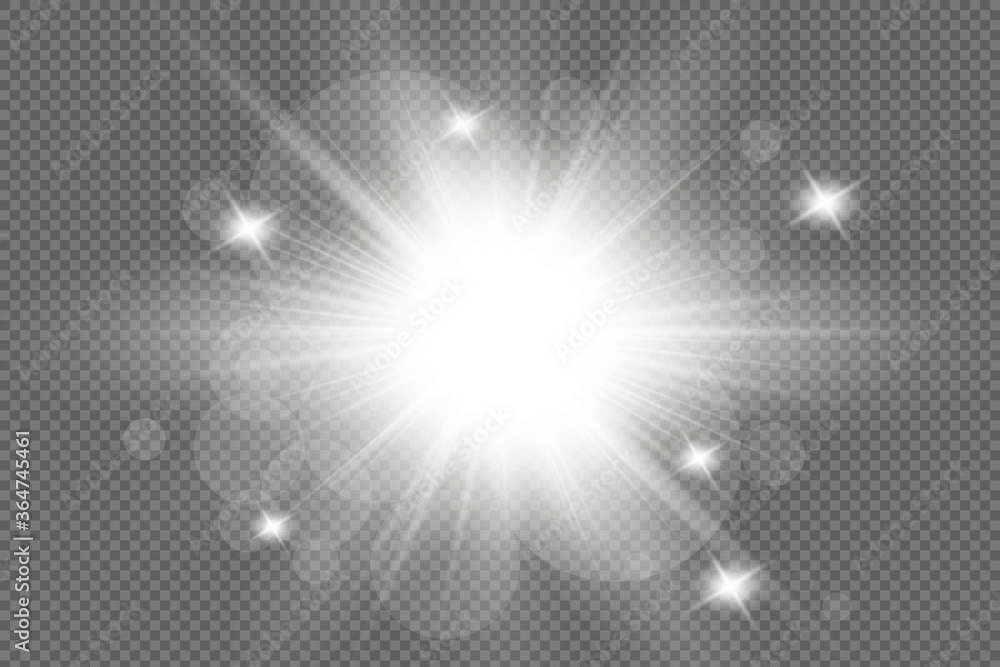 Glowing light effect with many glitter particles isolated on ...