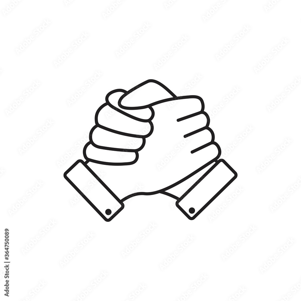 Soul brother handshake icon line, thumb clasp handshake vector ...