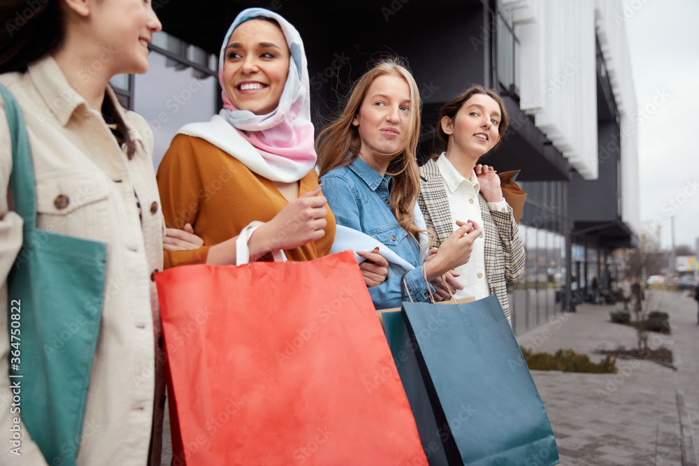 Girls Standing At Mall