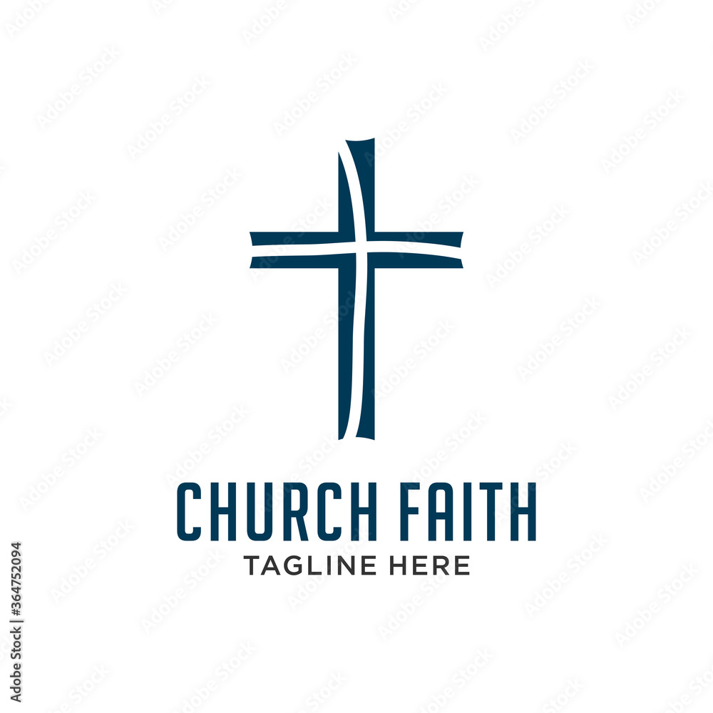 simple Church logo. Christian or catholic symbols. Cross symbol of the ...