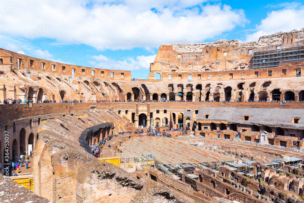 ROME, ITALY - MAY 6, 2019: Interior of Colosseum, aka Coliseum or ...