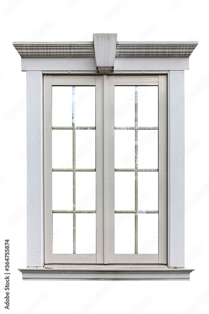 White wood window frame isolated on white background Stock Photo ...