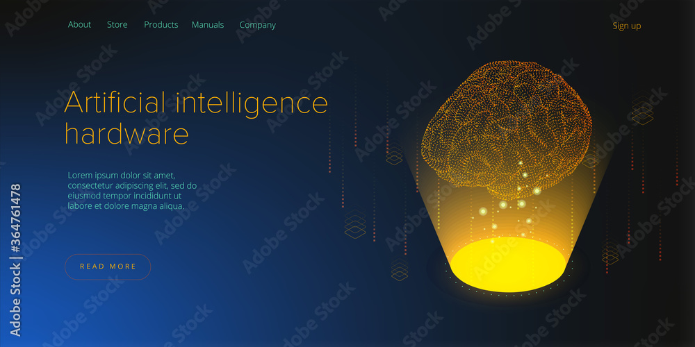 Artificial intelligence or neural network concept in isometric vector ...