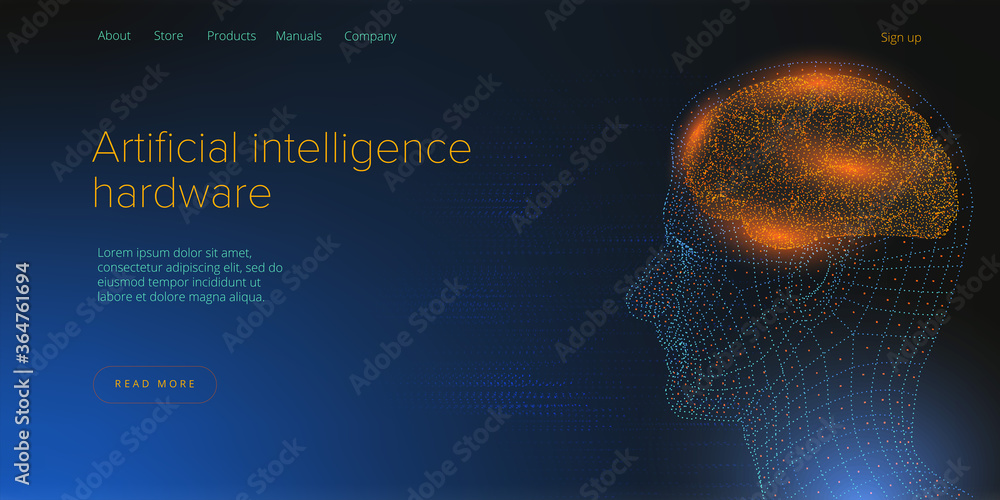 Artificial intelligence or neural network concept in isometric vector ...