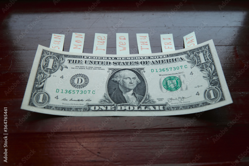 one dollar bill with stickers Stock Photo | Adobe Stock