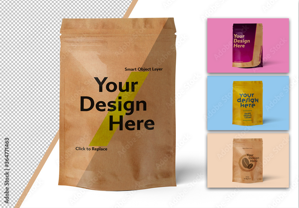 Mockup of a Food Packaging Sachet Stock Template | Adobe Stock