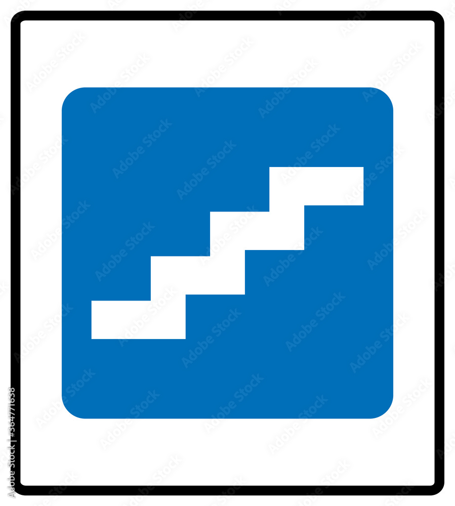Stair up sign. Vector illustration isolated on white background. White ...