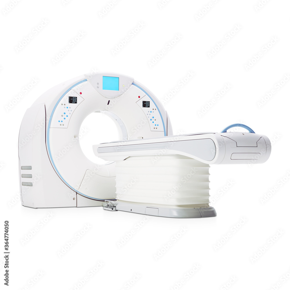 CT Scan Machine Isolated on White Background. CT Scaner. Computerized ...
