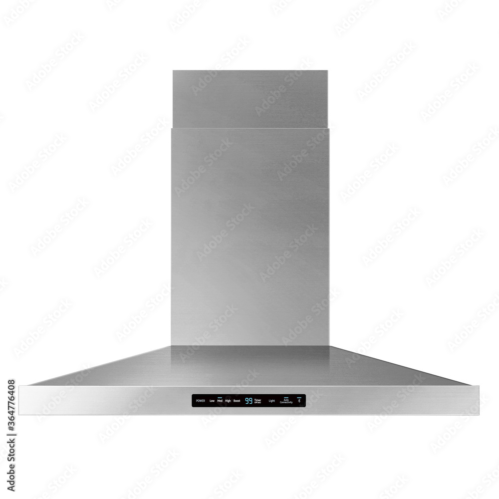 Plakat Kitchen Hood Isolated on White Background. Front View of Island ...