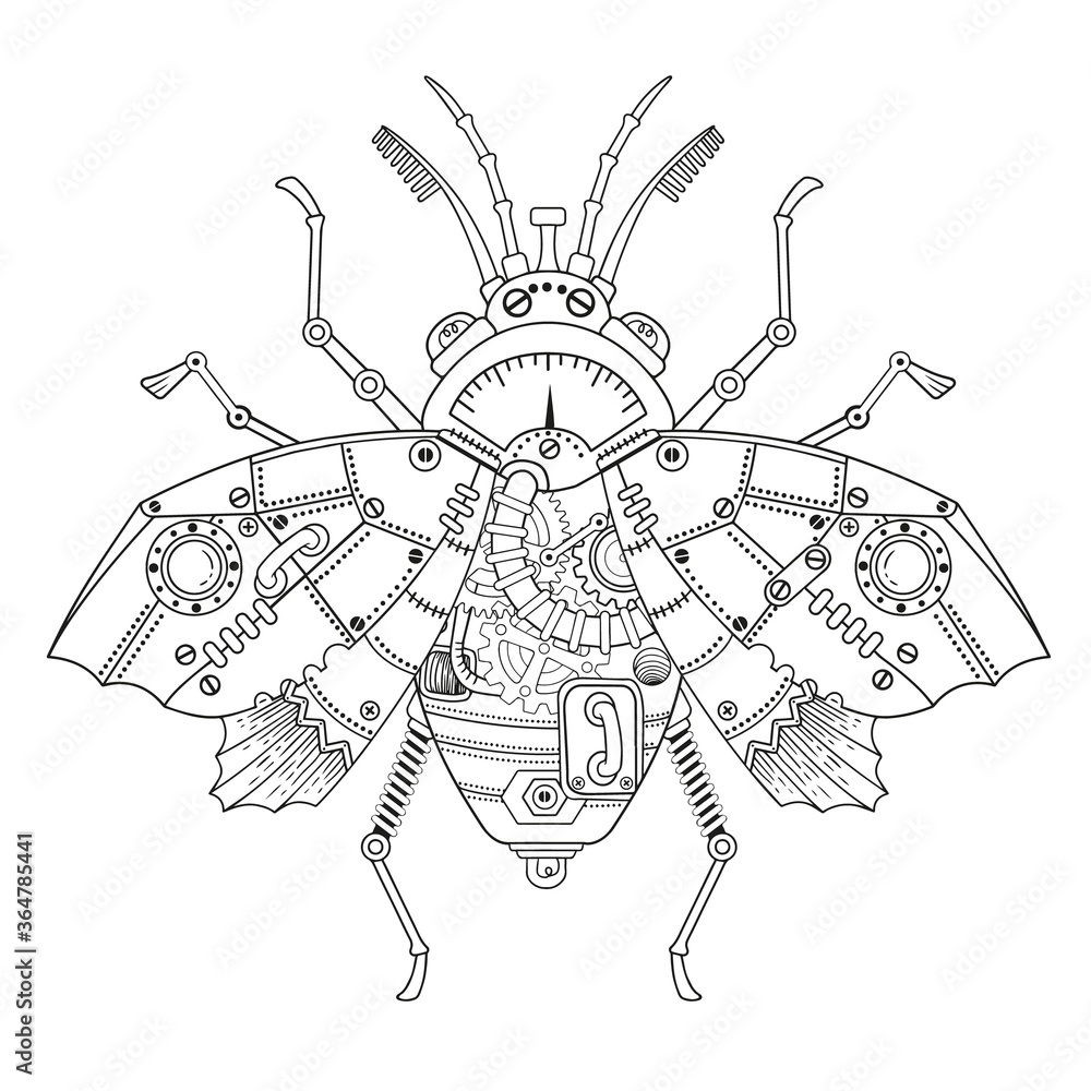 Steampunk Coloring Pages Zentangle Sketch Coloring Page