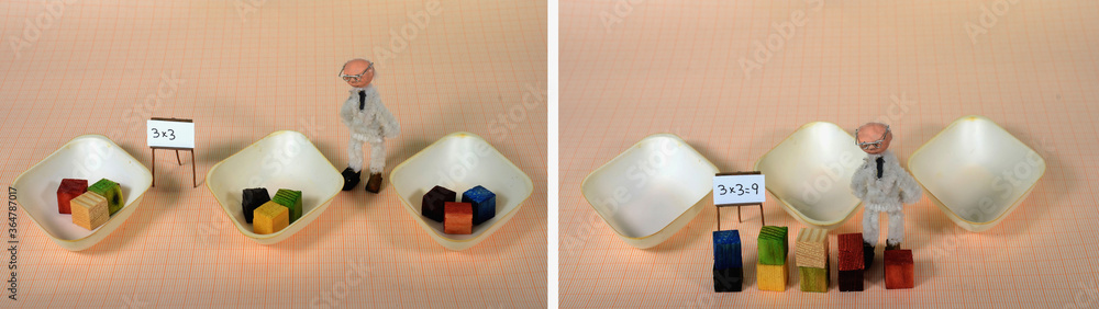 Split screen image with model situation showing the basics of ...