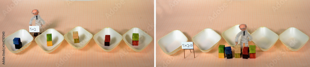 Split screen image with model situation showing the basics of ...