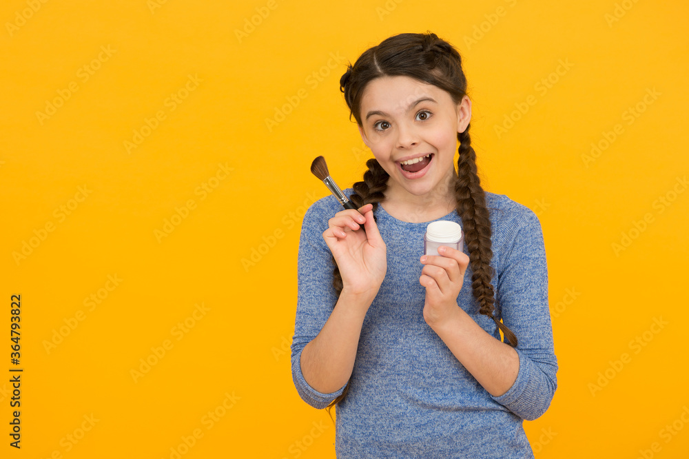 Beauty Shine All. happy little girl create her image. female beauty and ...