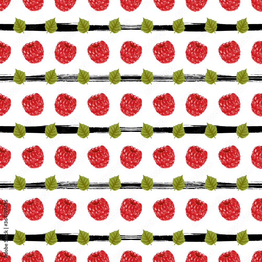 Raspberry seamless pattern. Red Berry Digital Paper, Scrapbook Paper ...