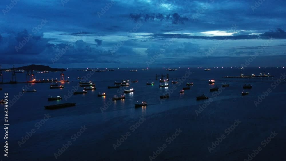 Vidéo Stock Aerial top view of Oil/Chemical LPG tanker ship Oversea ...