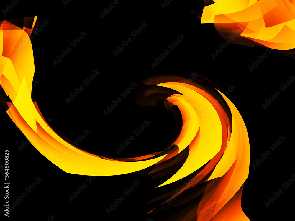 Yellow wave frame black art texture raster image digital creation ...