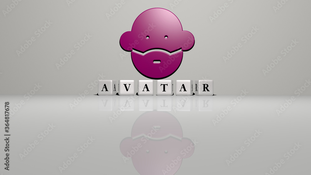 3D graphical image of AVATAR vertically along with text built by ...