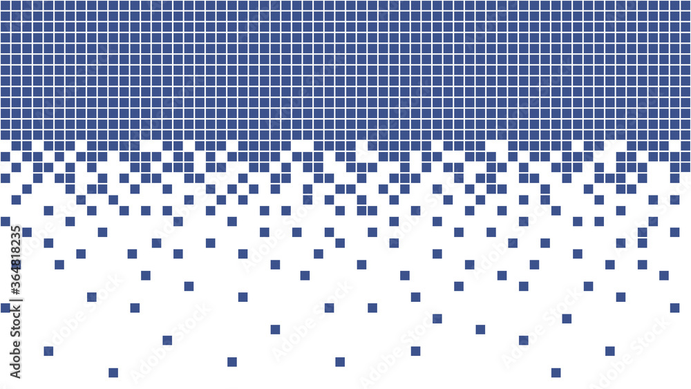 Blue dissolved filled square dotted vector icon with disintegration ...
