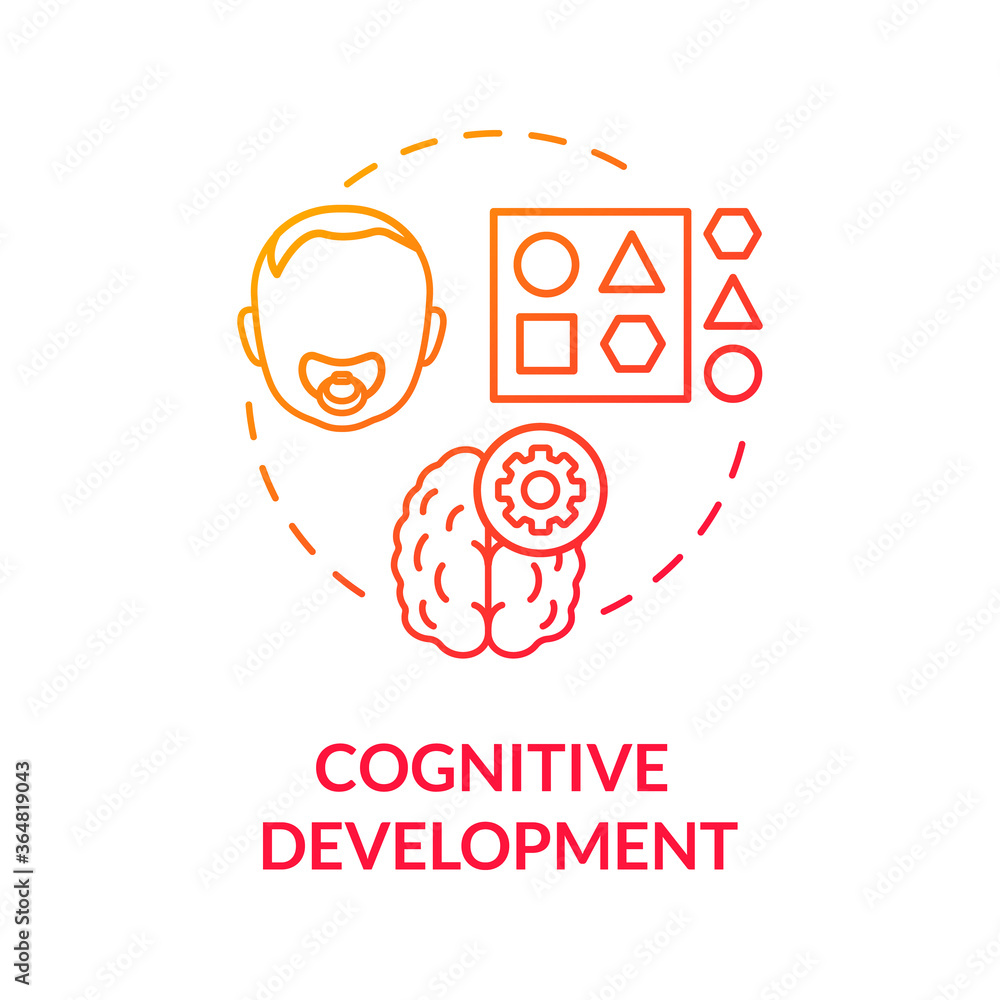 Early cognitive development concept icon. Day care center. Toddlers ...