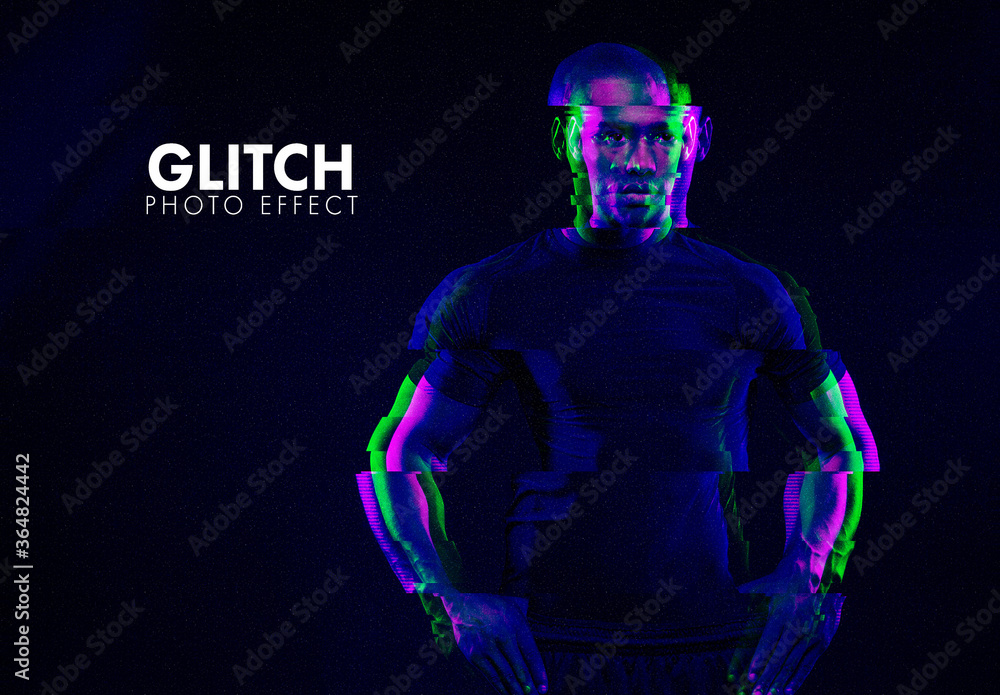 Glitch Photographic Effect Stock Template | Adobe Stock
