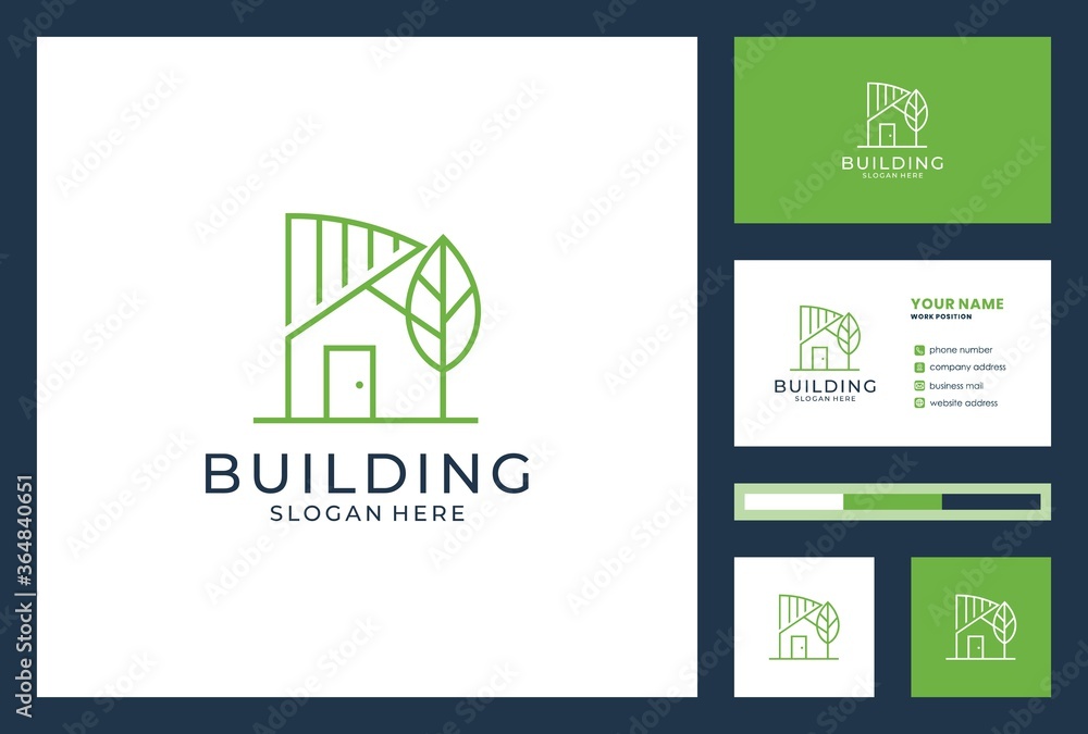 building logo with business card design premium vector. logos can be ...