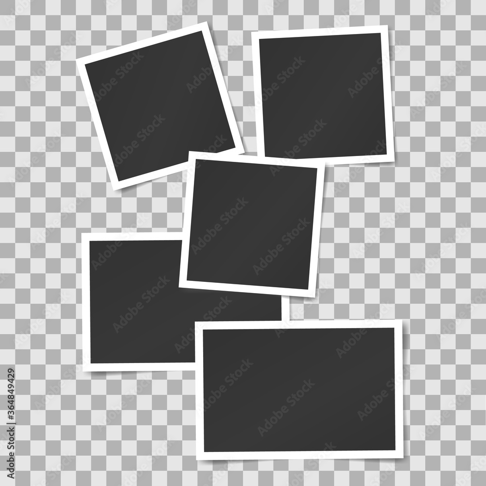 Big set of square vector photo frames stack. Vertical and horizontal ...