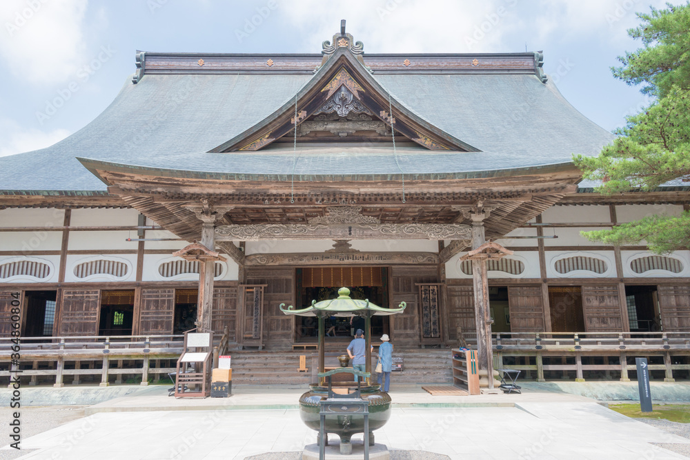 Chusonji Temple in Hiraizumi, Iwate, Japan. Chusonji Temple is part of ...