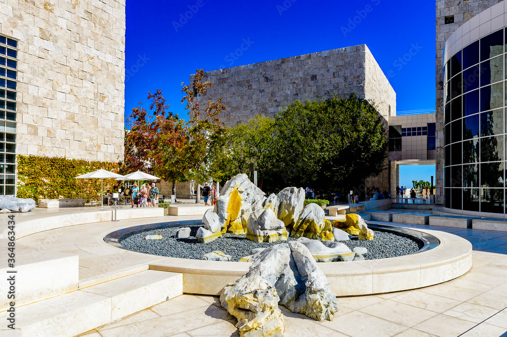 LOS ANGELES, USA - SEP 26, 2015: Campus of the J. Paul Getty Museum ...