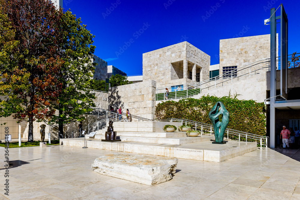 LOS ANGELES, USA - SEP 26, 2015: Campus of the J. Paul Getty Museum ...