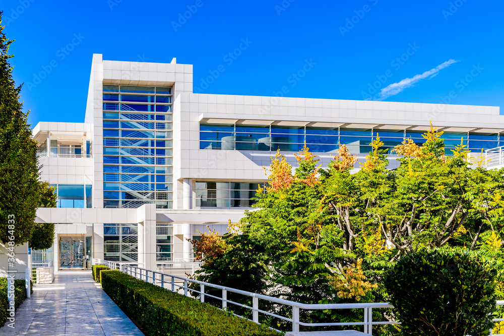 LOS ANGELES, USA - SEP 26, 2015: Exterior of the J. Paul Getty Museum ...