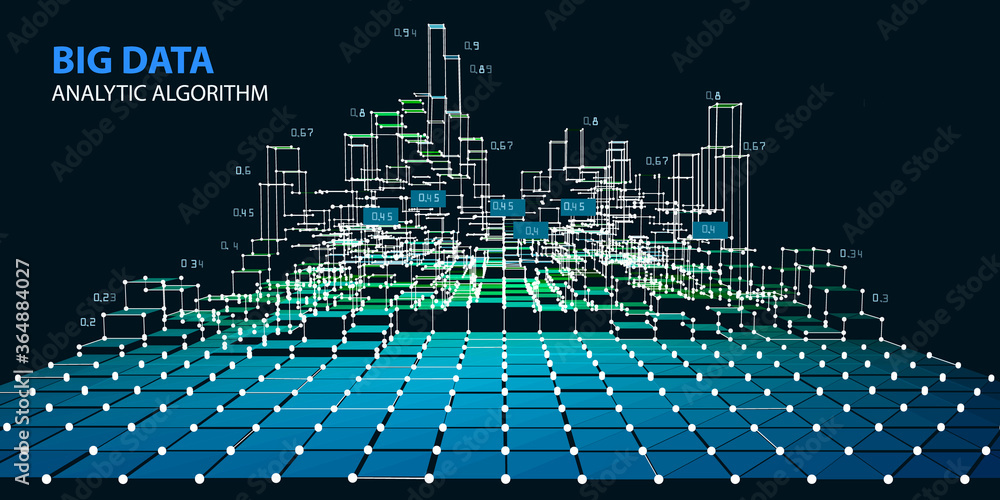 Abstract futuristic analysis infographic data background. Big data. 3d ...