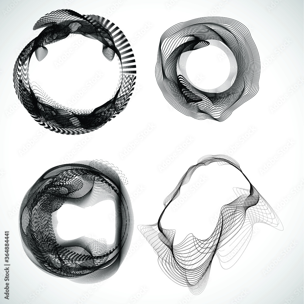 Flow Lines in Circle Form . Spiral Vector Illustration .Technology ...