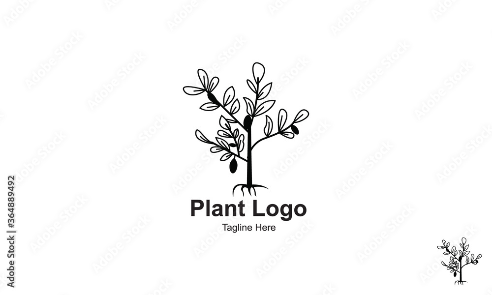 Plant Logo Design Template-Tree Logo Design. Stock Vector | Adobe Stock