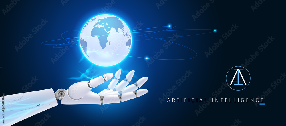 Artificial intelligence manages big data, global information vector ...