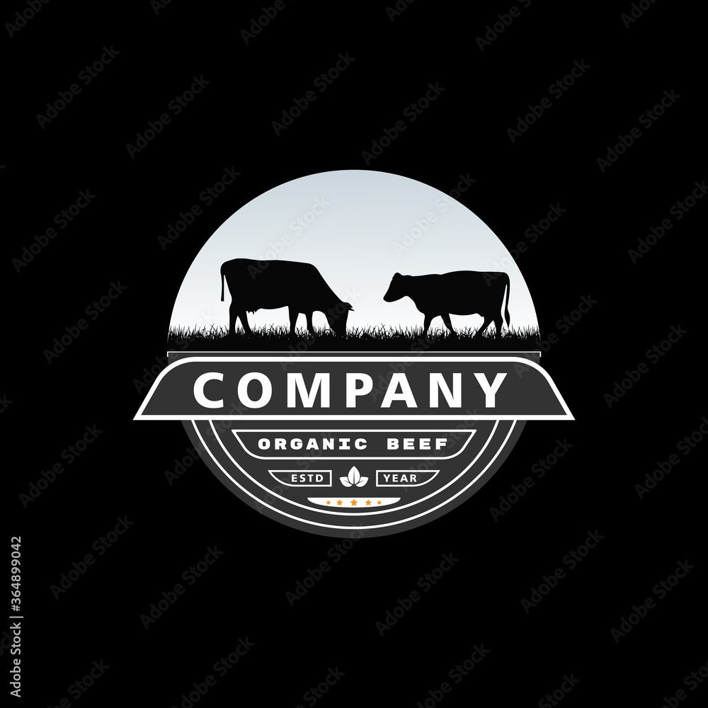 Vector inspiration for Vintage Cow / Beef farm logo design. Creative ...