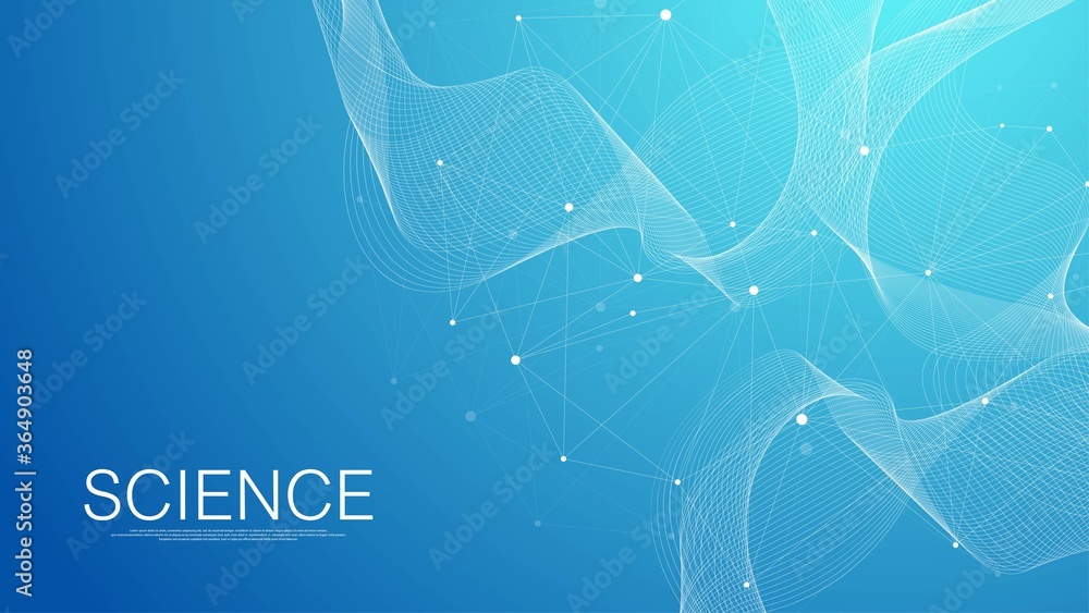 Abstract digital network connection structure on blue background ...