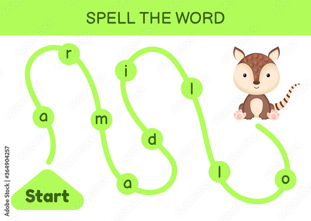 Maze for kids. Spelling word game template. Learn to read word ...
