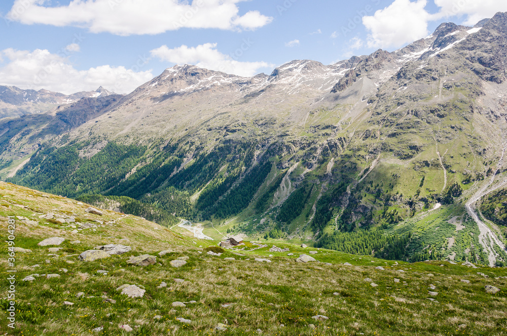 Val Roseg, Ova da Roseg, Rosegbach, Rosegtal, Hochtal, Wanderweg ...