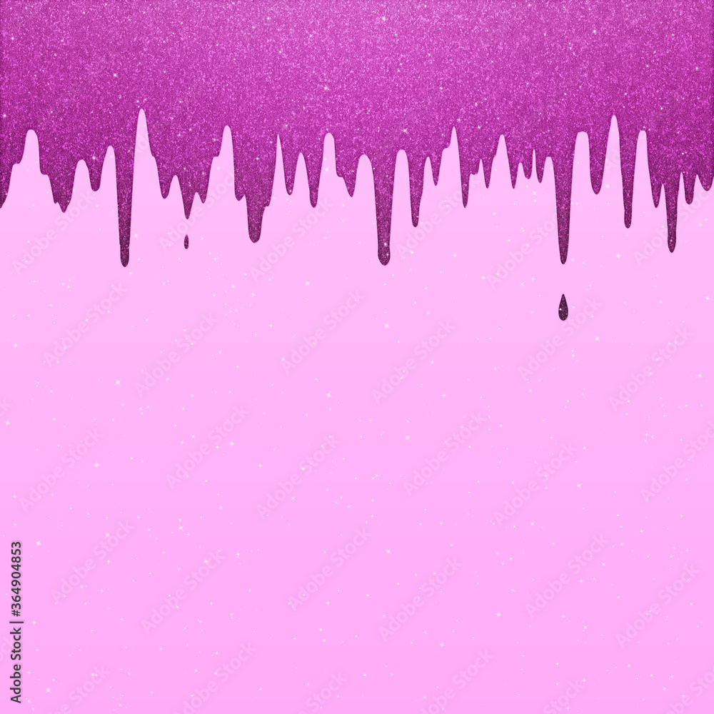 Dripping Pink Glitter Paint on light Gradient Glitter Background Stock ...