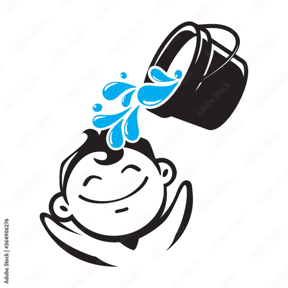 boy with water bucket Stock Vector | Adobe Stock