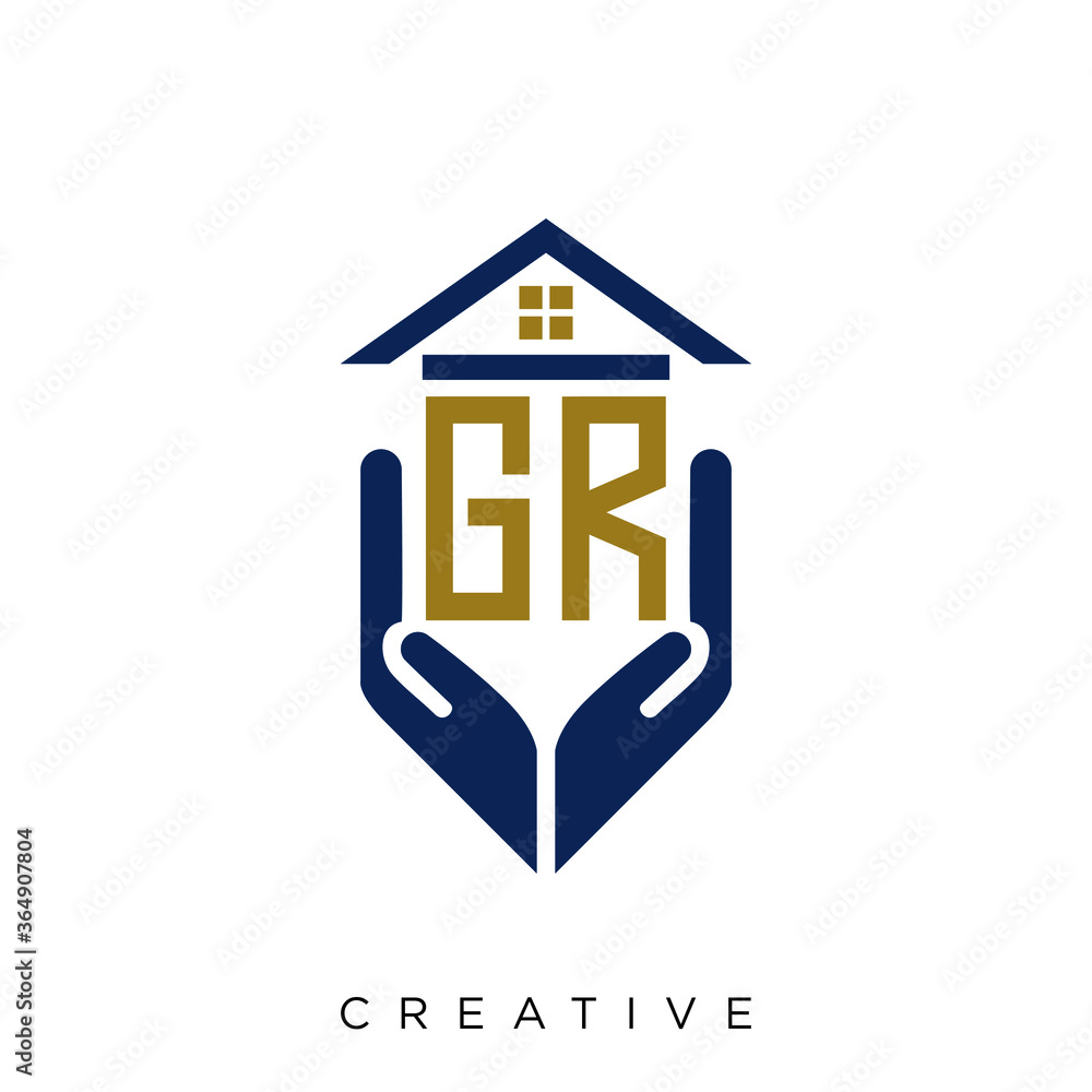 gr logo design vector for real estate Stock Vector | Adobe Stock