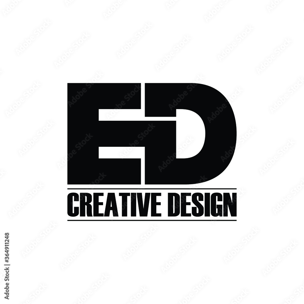 Letter ED simple logo design vector. monogram logo vector illustration ...