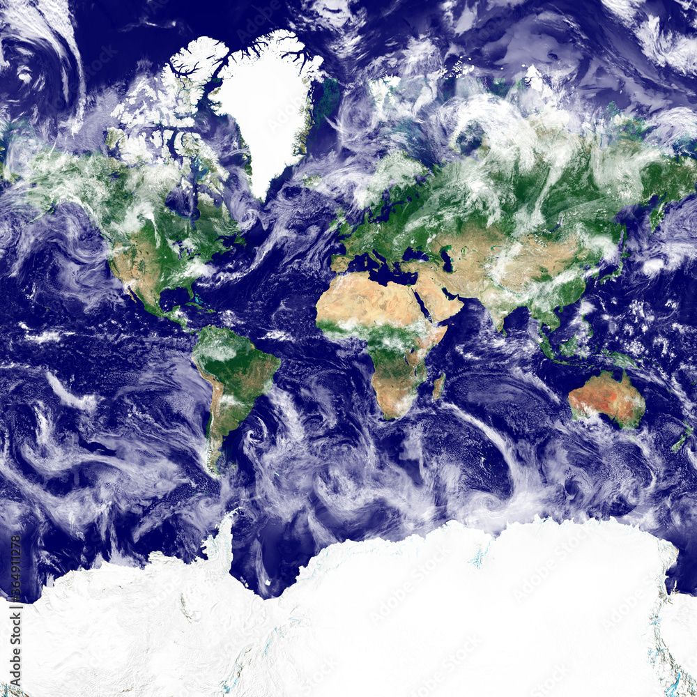 World texture in the Web Mercator projection. Satellite image of the ...