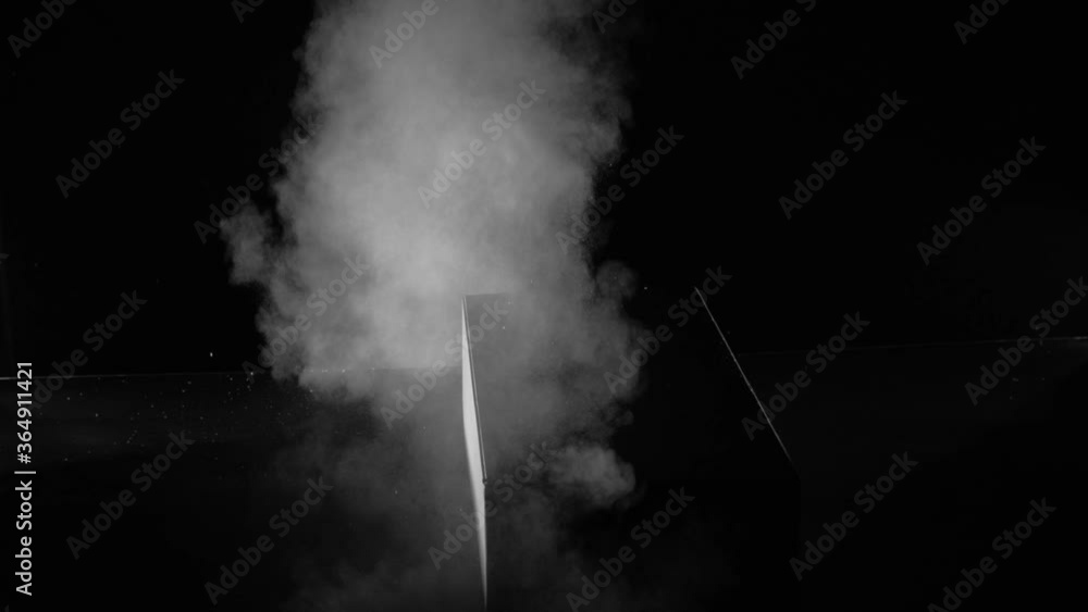 4K Dirty Hits, Dusty bullet hits on a wall with chunks of debris flying ...