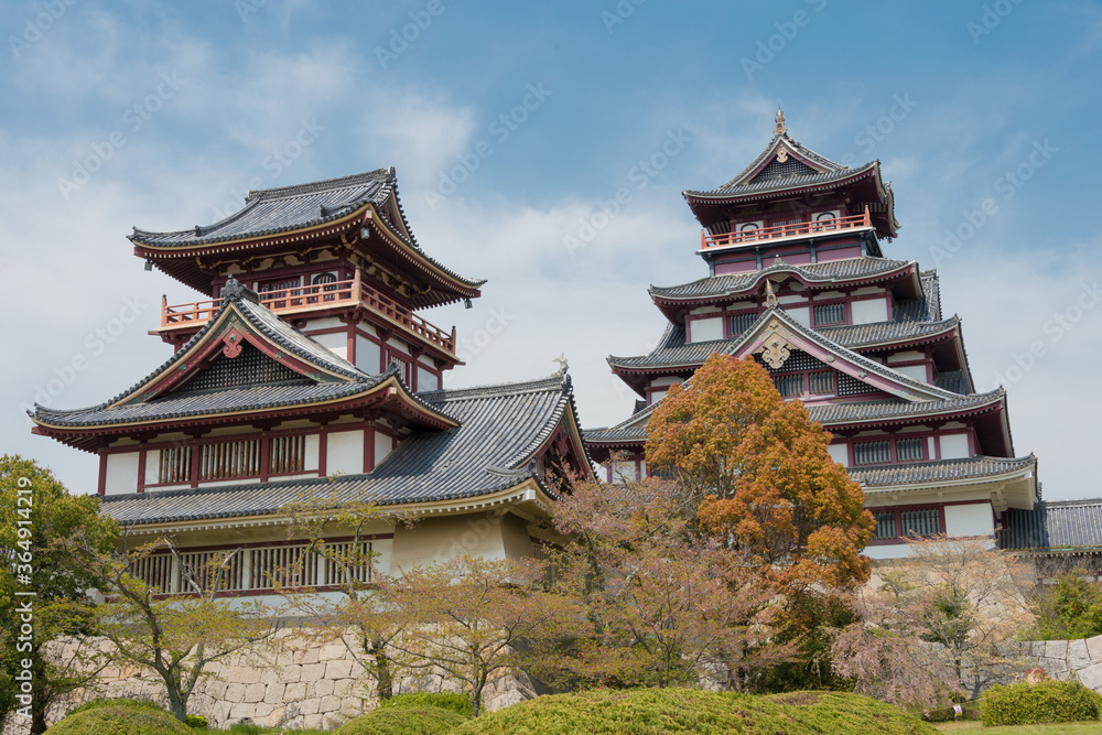 Fushimi Castle (Fushimi-Momoyama Castle) in Fushimi, Kyoto, Japan. The ...