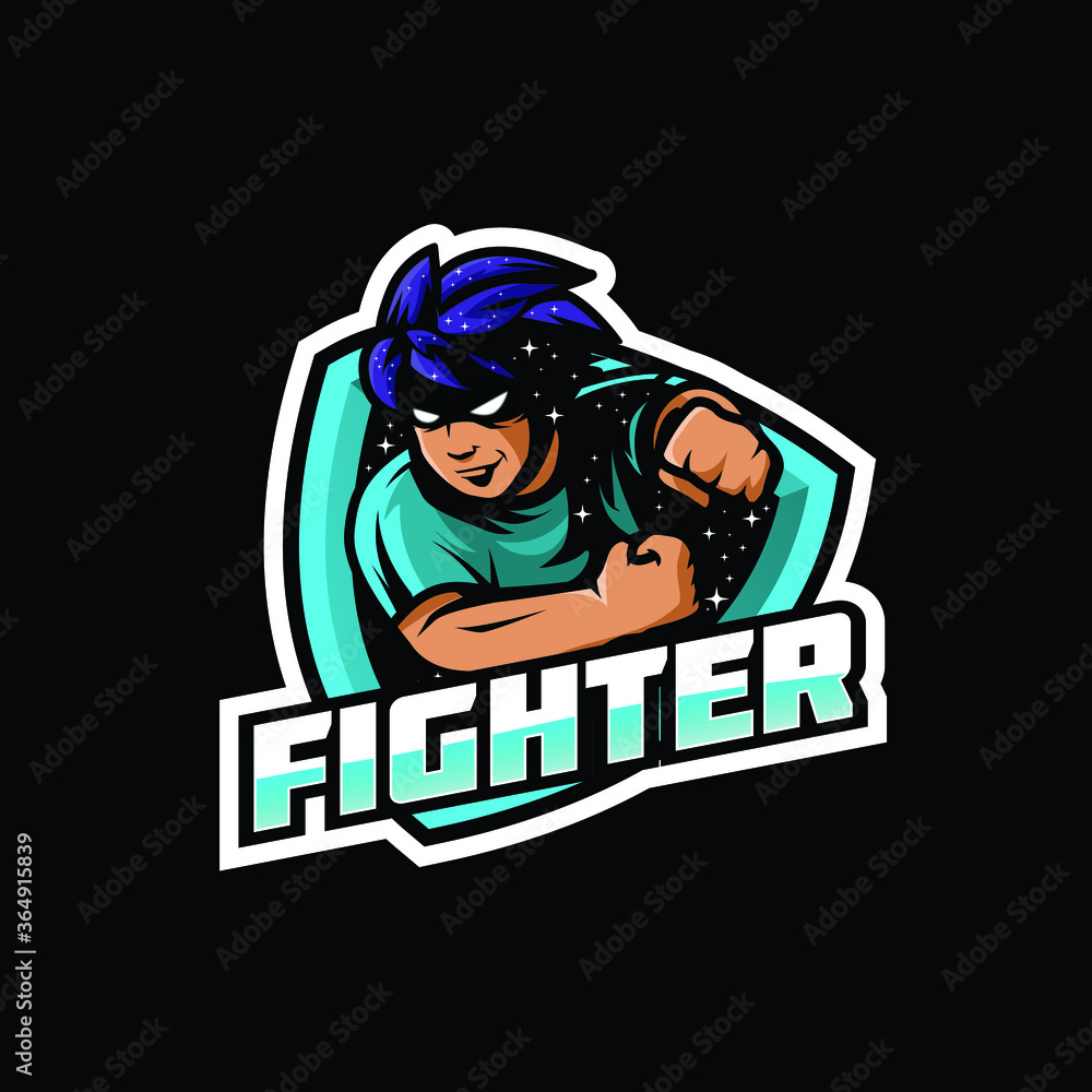 fighter logo esport, character logo mascot Stock Vector | Adobe Stock