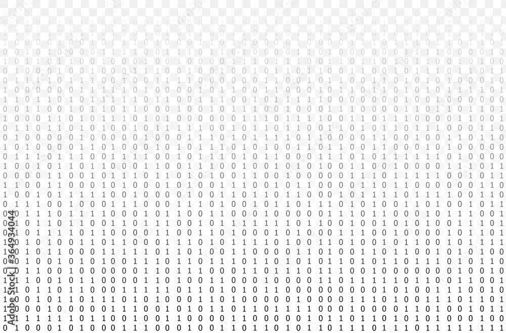 Vector transparent matrix data background template, black and white ...