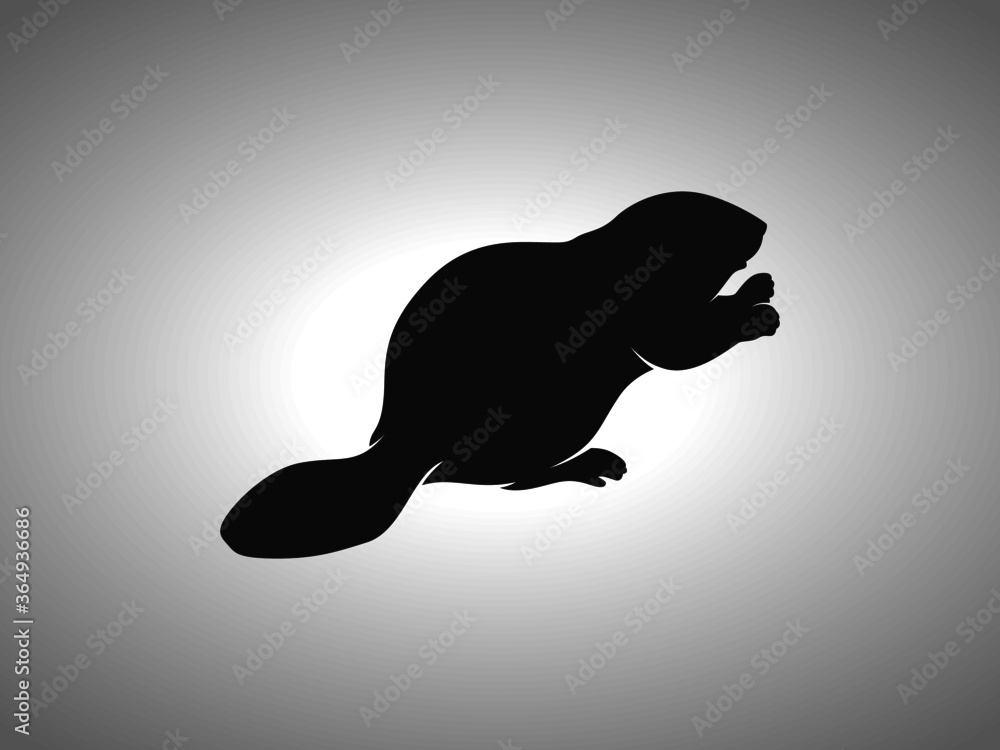 Beaver Silhouette on White Background. Isolated Vector Animal Stock ...