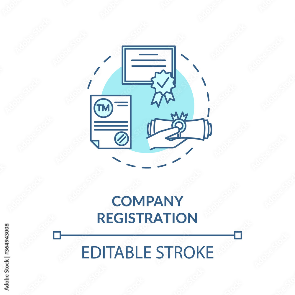 Company registration concept icon. Incorporation procedure. Company ...
